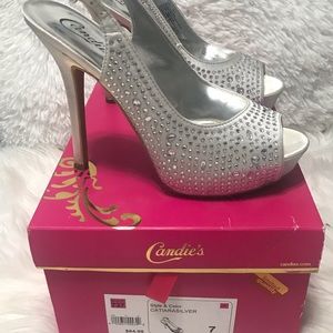 Candie's | Shoes | Candies Rhinestone Sling Back Heels | Poshmark